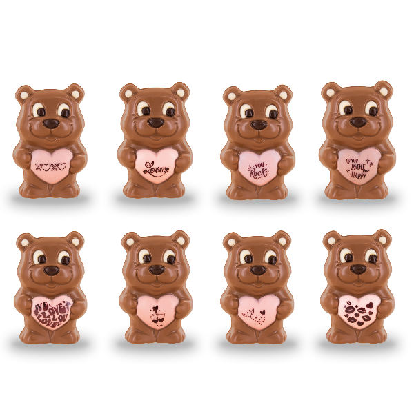 Moulage chocolat ourson cœur 75g - DLUO 15/01/2026 – ADG Diffusion